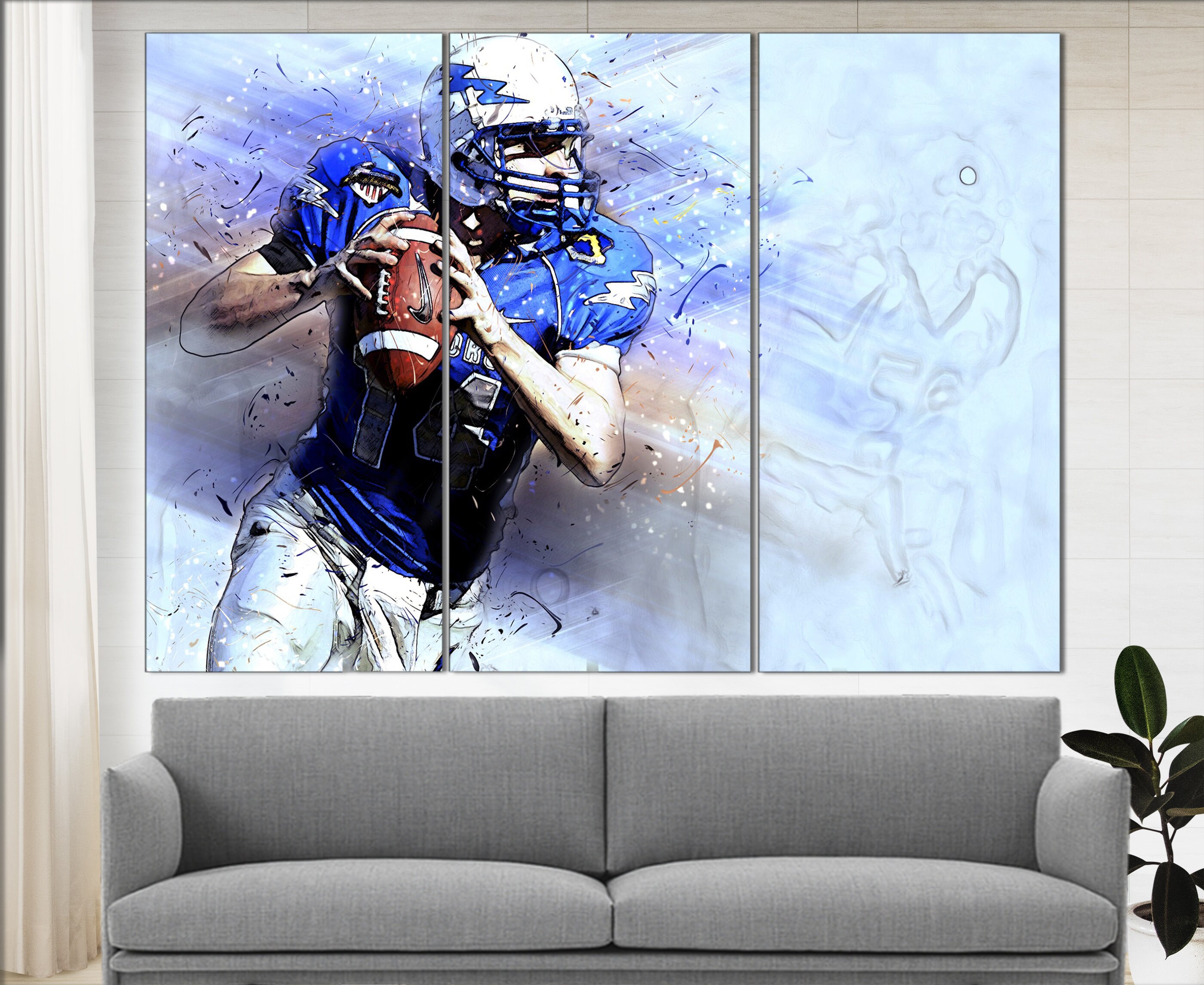 Abstract Football Wall Art Football Canvas Art NFL Fan Gift - Etsy