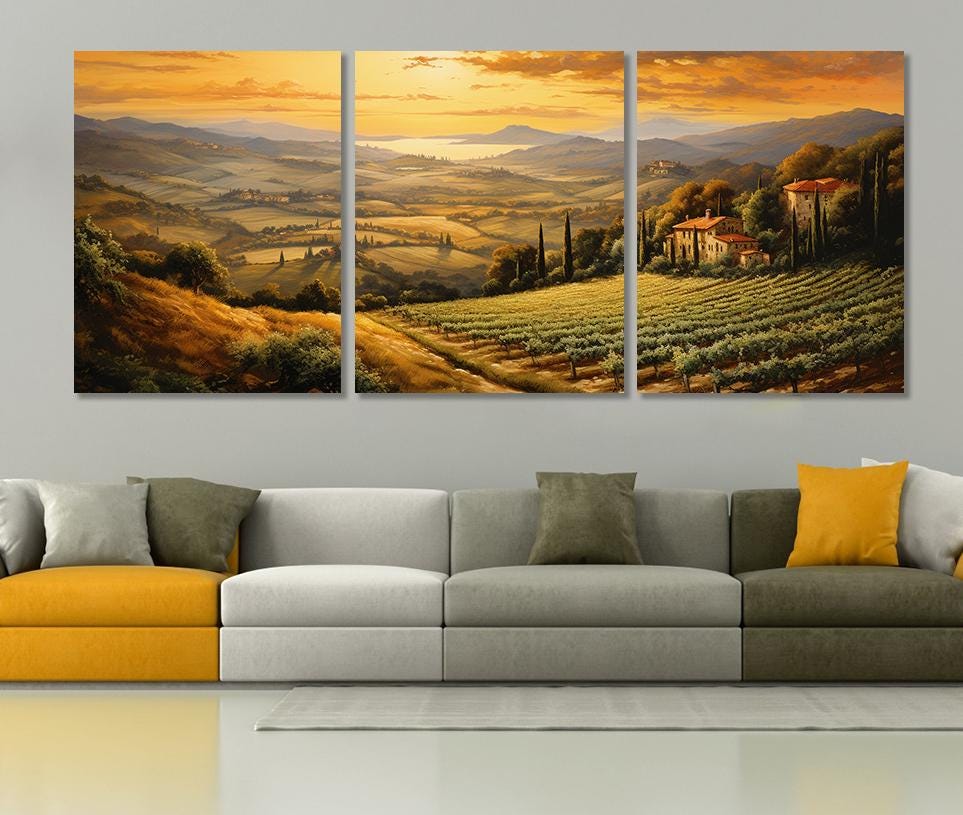 Extra Large Tuscany Panorama Canvas Print, Italy Wall Art, Tuscany ...