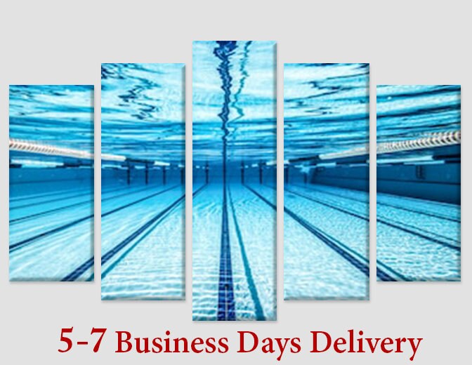 Swimming Pool Underwater Canvas Art Swimming Wall Art Swimmer | Etsy