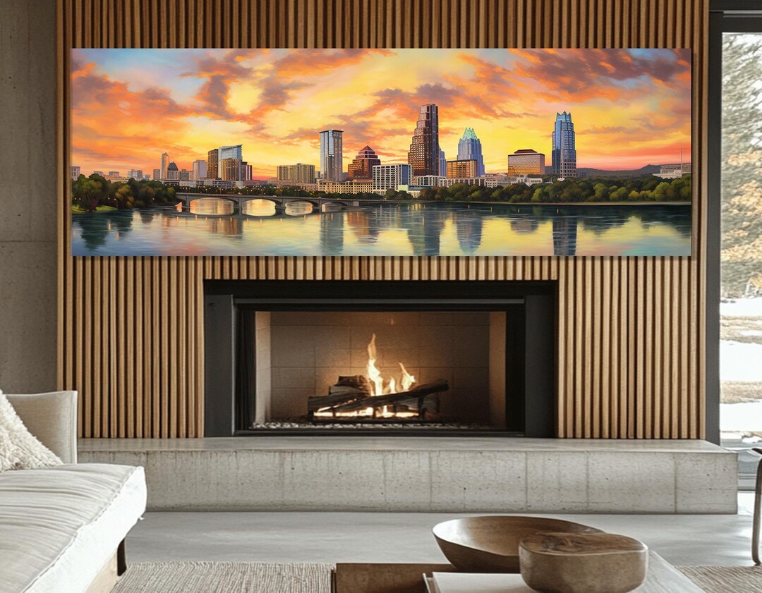 Abstract Austin Sunset Canvas Print, Austin Wall Art, Evening Austin ...