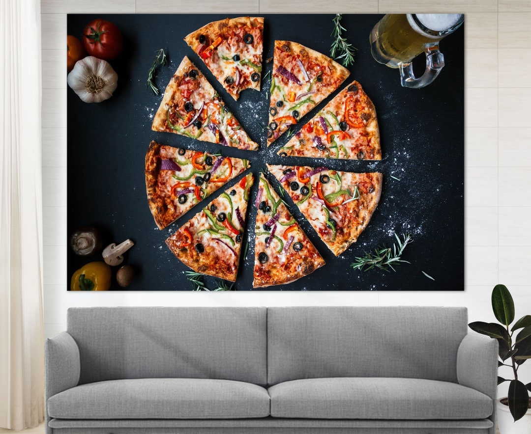 Pizza Canvas Art, Pizza Print, Pizza Wall Art, Kitchen Wall Decor ...
