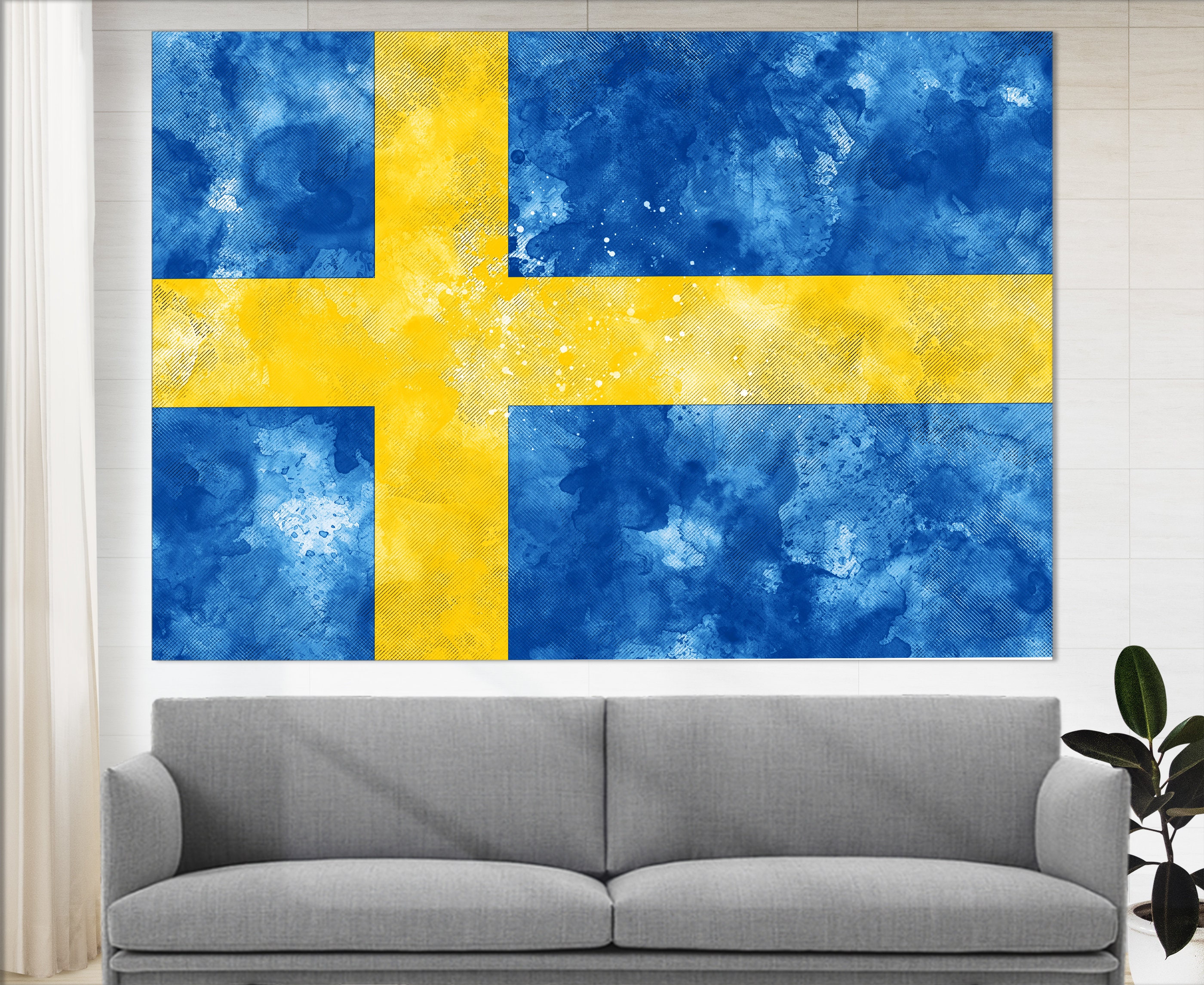 Sweden Flag Canvas Print Sweden Wall Art Flag of Sweden | Etsy