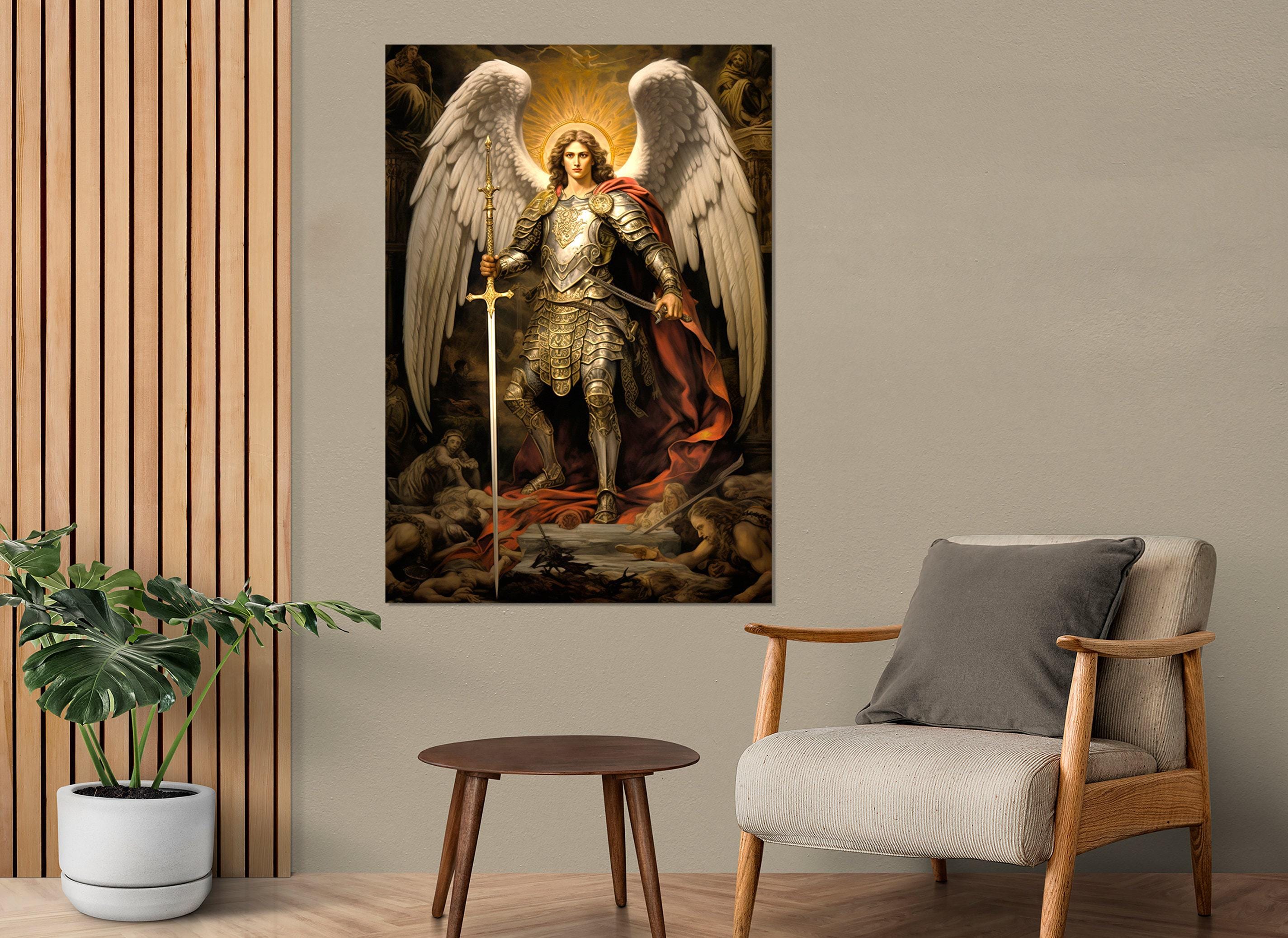 St. Michael the Archangel Painting Canvas Print, Roman Catholic Wall ...