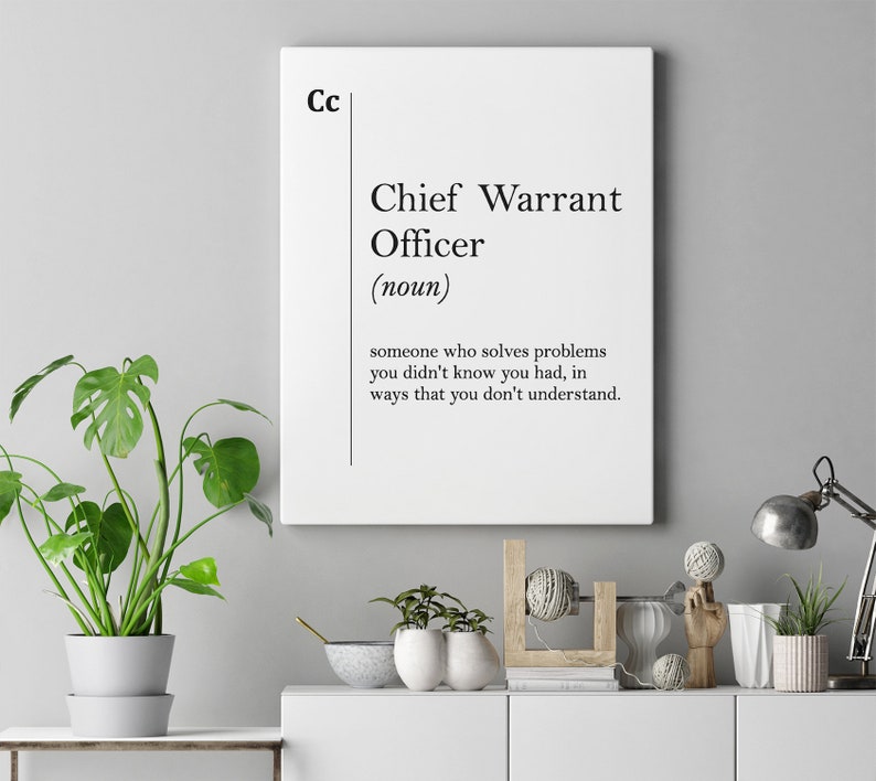 Chief Warrant Officer Definition Canvas Print Chief Warrant - Etsy