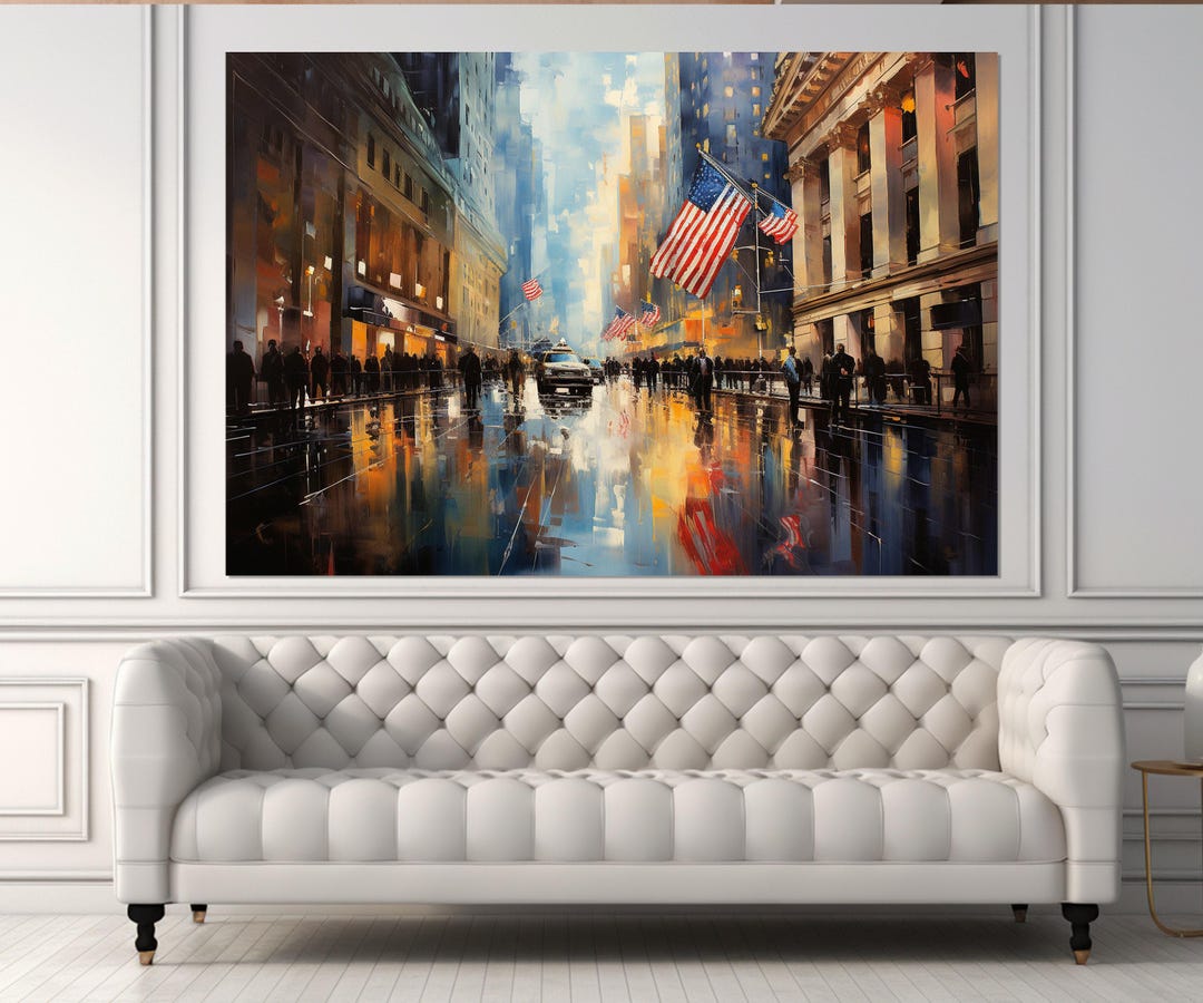 New York Stock Exchange Canvas Print, Wall Street Painting, Manhattan ...