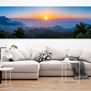 Scenic Sunset Over Sea Canvas Print, Stunning Sunset Painting, Nature ...