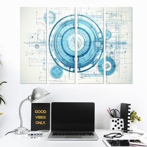 Engineering Wall Art, Engineer Gift, Engineering Drawing Canvas Print ...