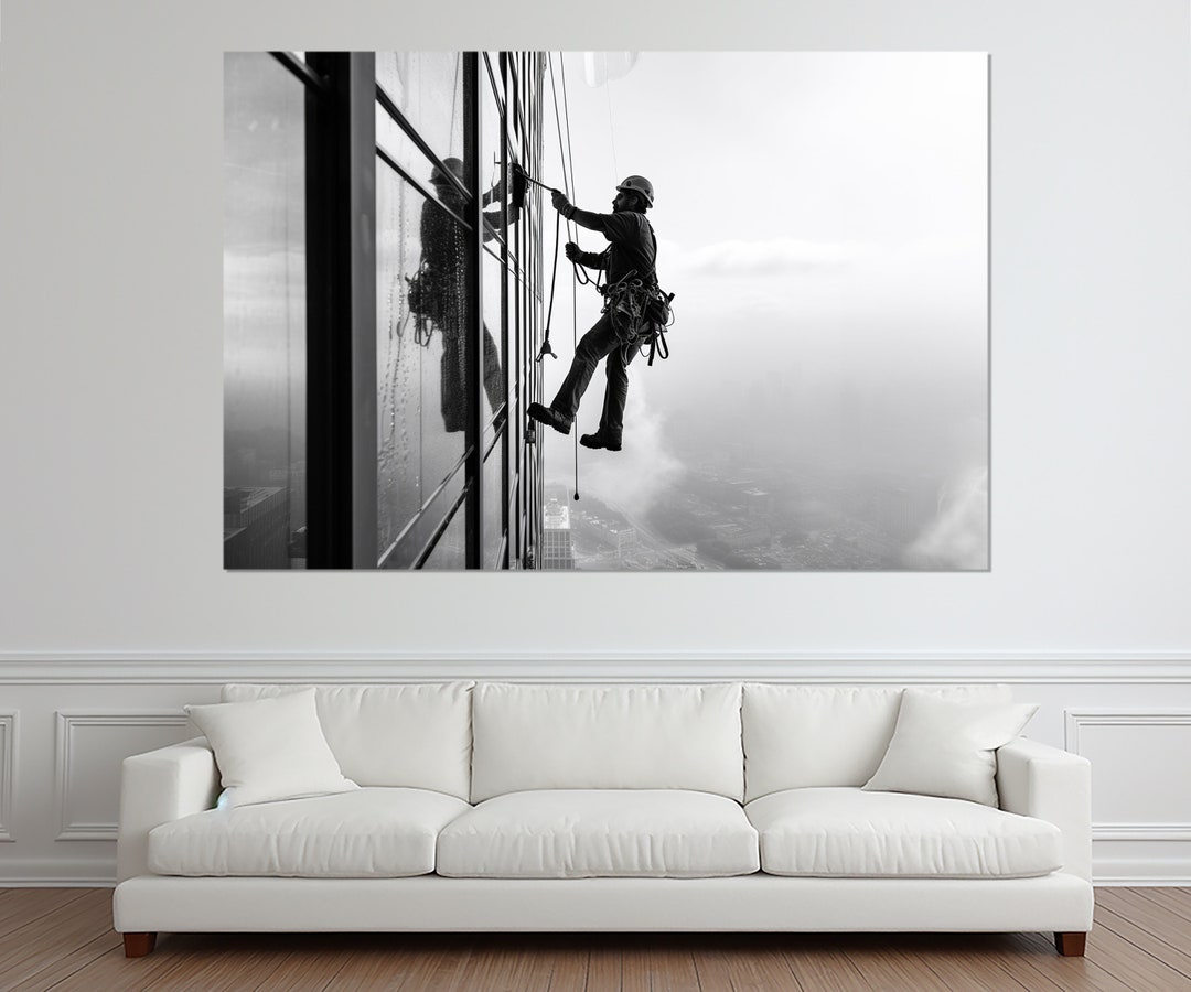 Window Washer Canvas Print, Cleaning Wall Art, Cleaning Company Wall ...