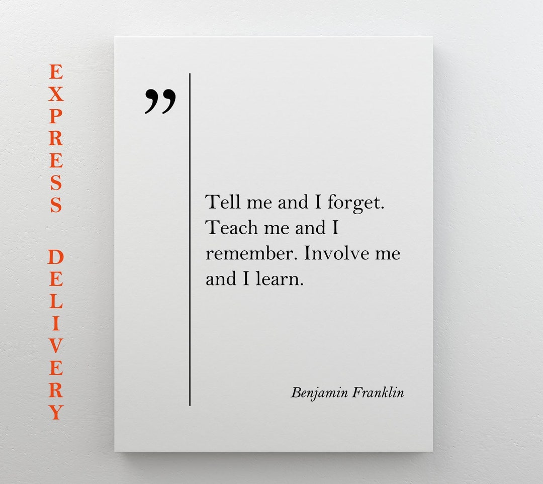 Benjamin Franklin Quote Canvas Print Education Poster Benjamin Franklin ...