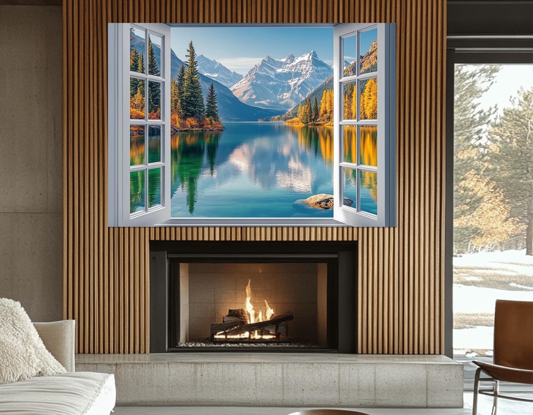 Open Window With the Banff National Park View Canvas Print, Alberta ...