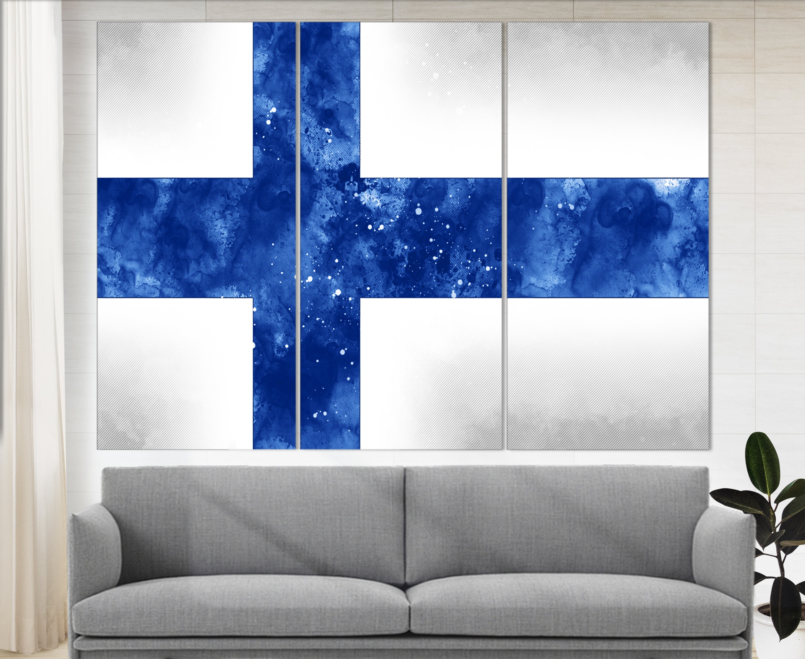 Finland Flag Canvas Print Finland Wall Art Flag of Finland | Etsy
