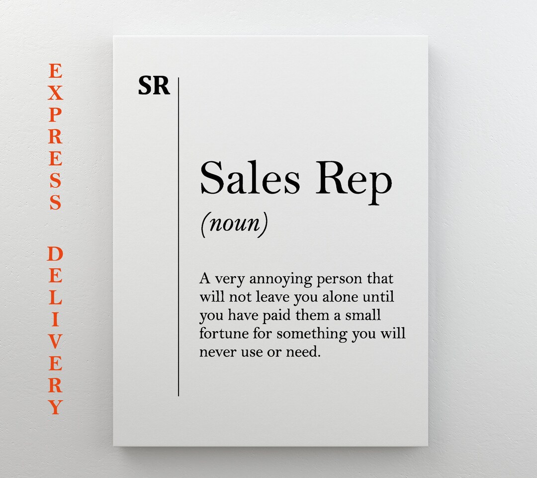 Sales Rep Definition Canvas Print, Sales Representative Poster, Funny ...