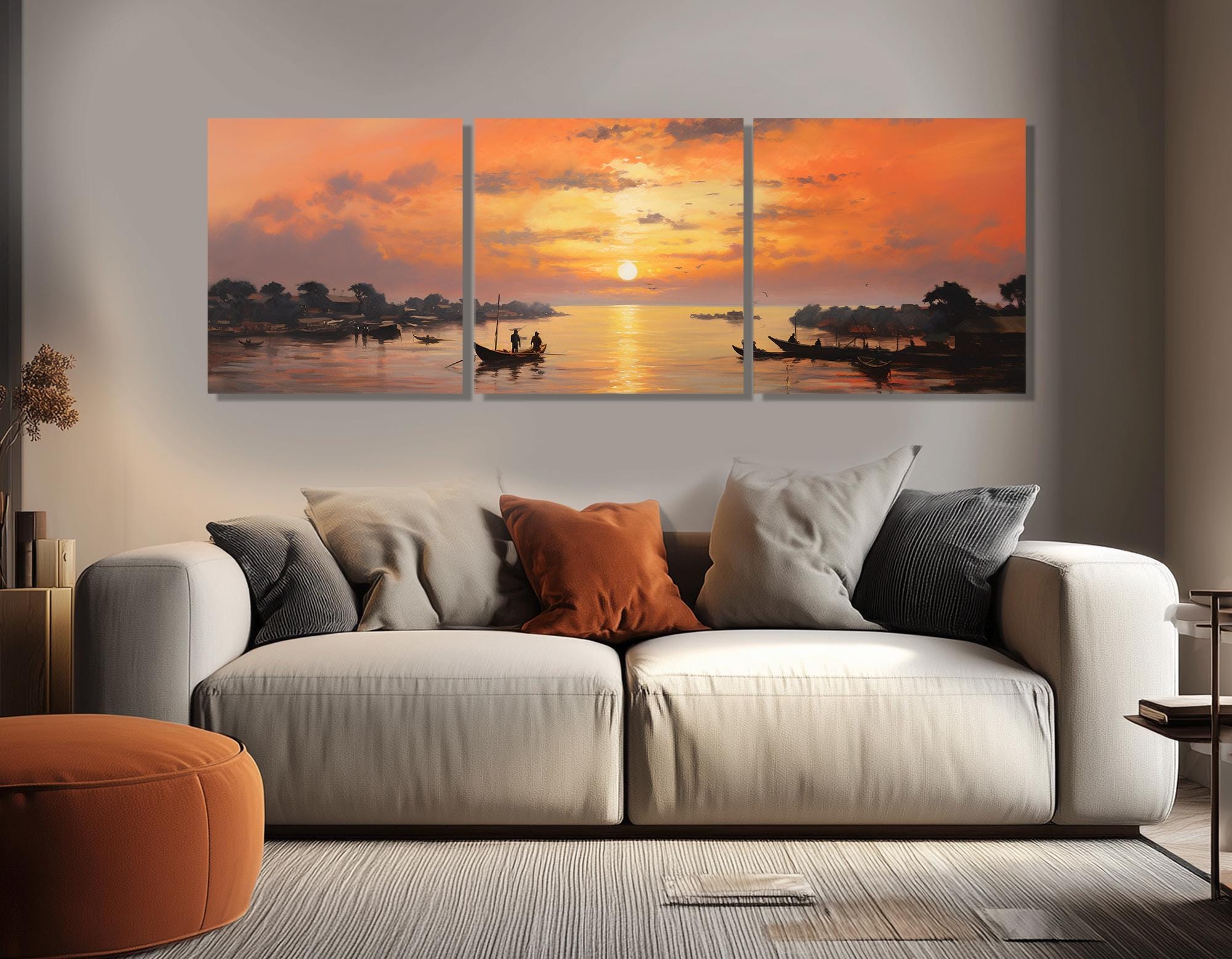 Abstract Senegal Wall Art, Dakar Canvas Print, Senegal Painting, Framed ...