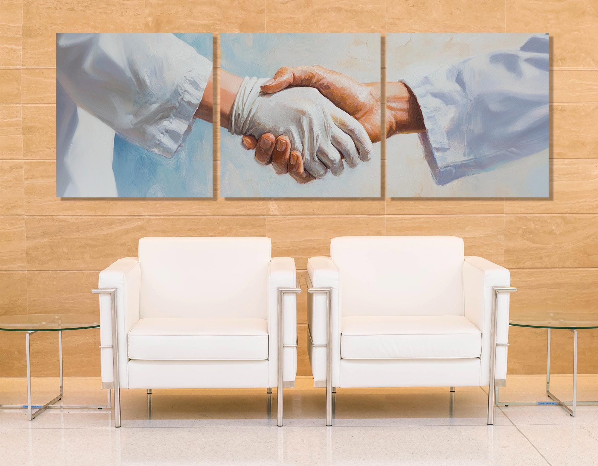 Doctors Handshake Painting Canvas Print, Hospital Wall Decor, Doctor ...