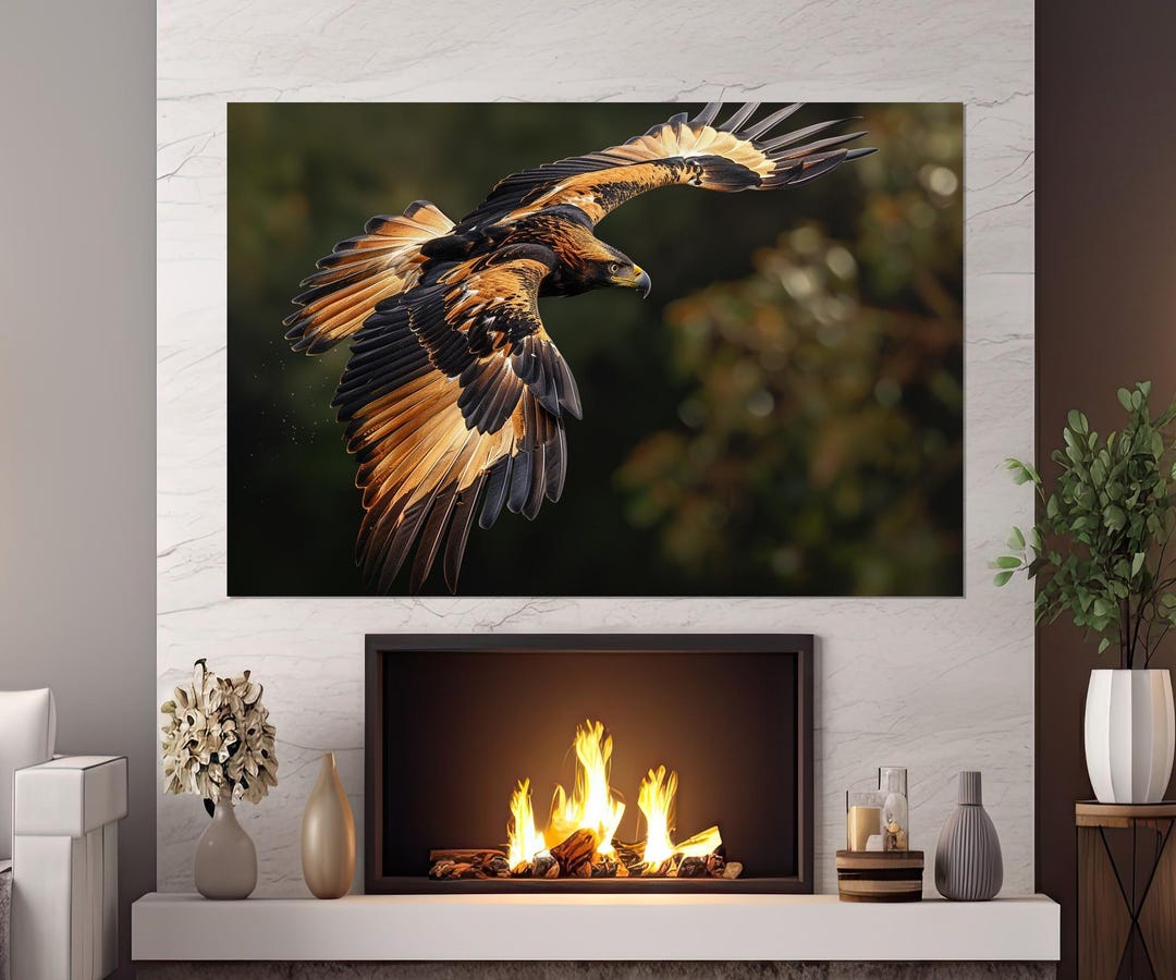 Golden Eagle Canvas Print, Scenic Hunting Eagle Poster, Birds Hunters ...