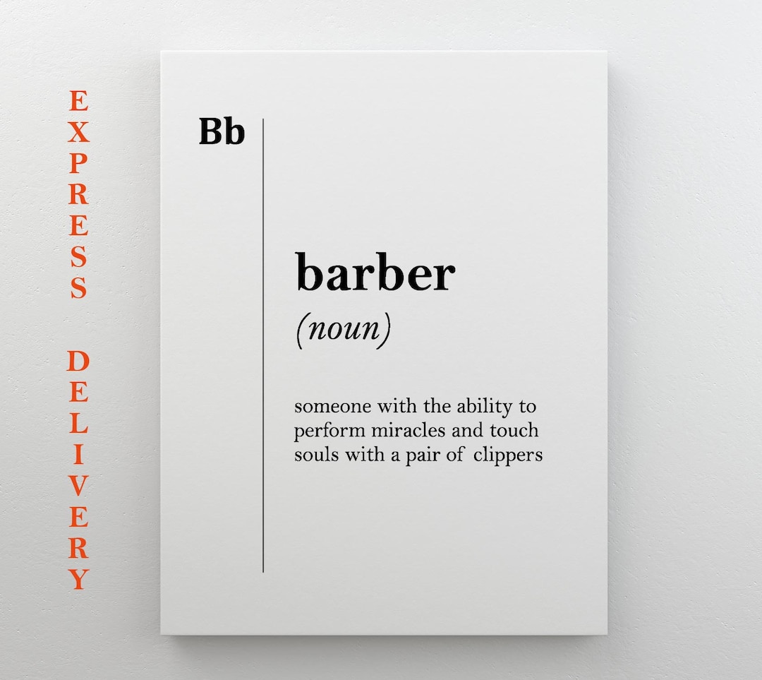 Barber Definition Canvas Print Gift for Barber Hairdresser Gift Stylist ...