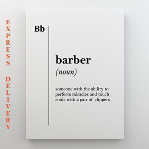 Barber Definition Canvas Print Gift for Barber Hairdresser Gift Stylist ...