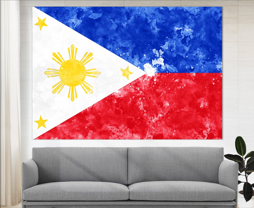 Philippines Flag Canvas Print, Philippines Wall Art, Flag of ...