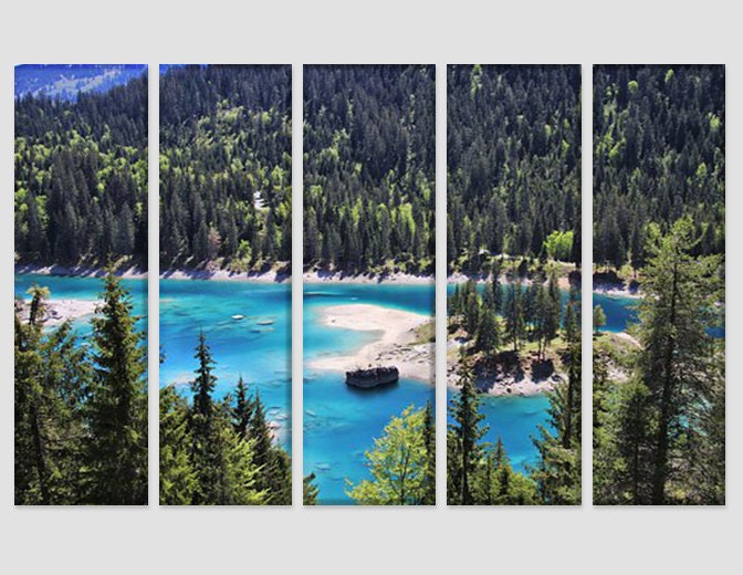 Alpine Lake Canvas Art Alps Canvas Print Alpine Forest Print - Etsy