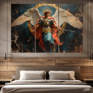 Saint Michael the Archangel Canvas Art, Roman Catholic Wall Art, St ...