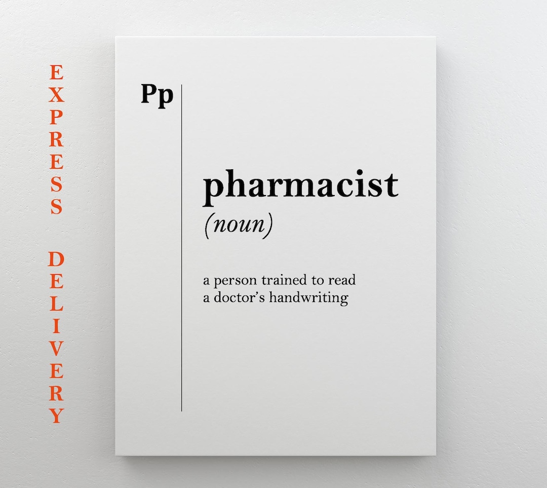 Pharmacist Canvas Print Definition Pharmacist Gift Doctor Medical ...