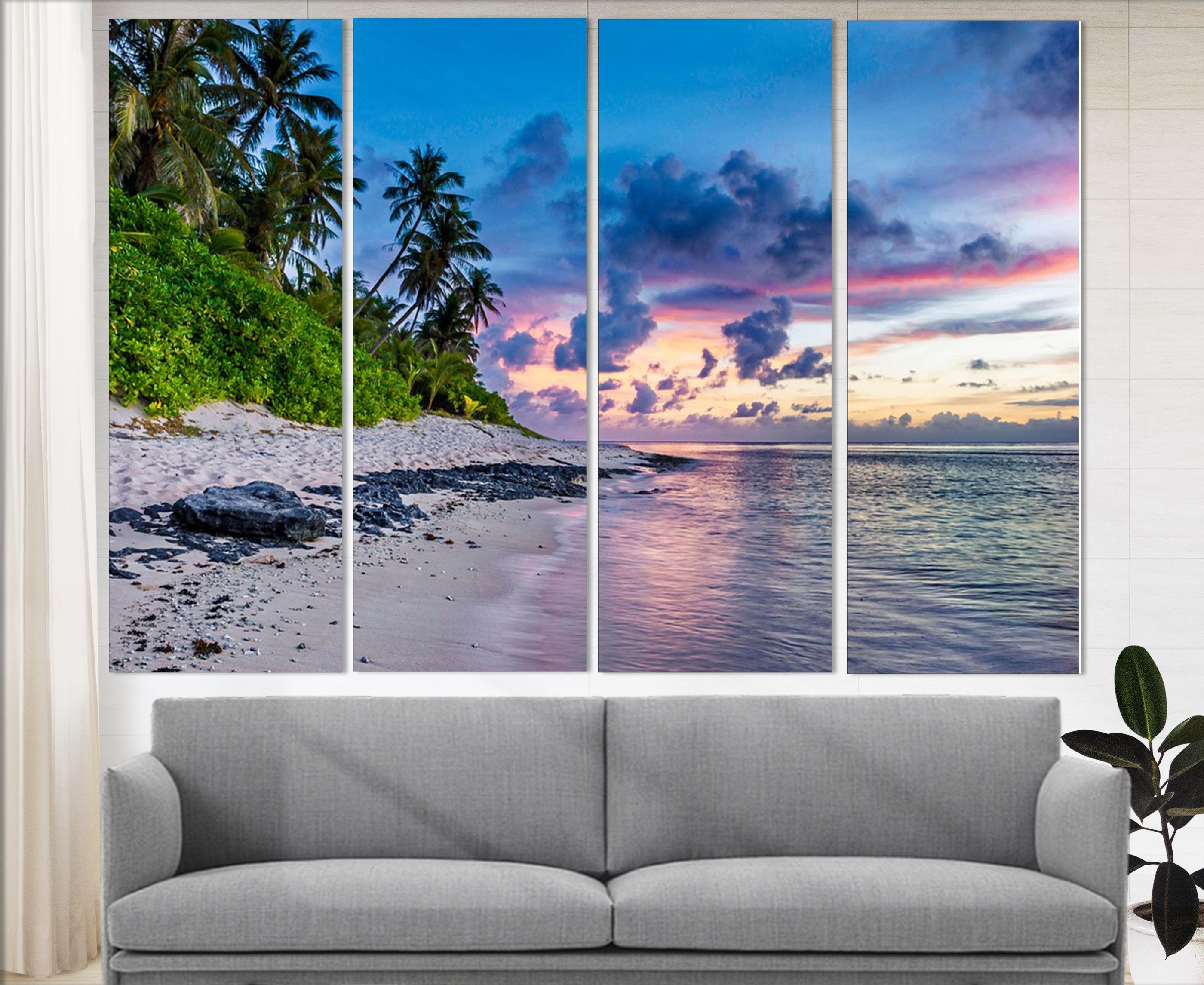 Tropical Beach Canvas Print Tropical Wall Decor Ocean Wall | Etsy