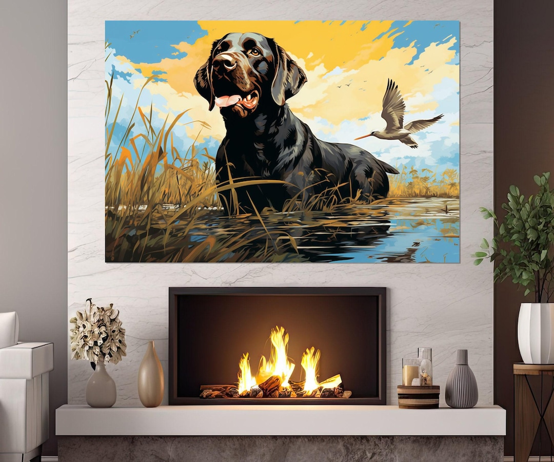 Hunting Dog Painting Canvas Print, Hunting Wall Art, Hunter Gift ...