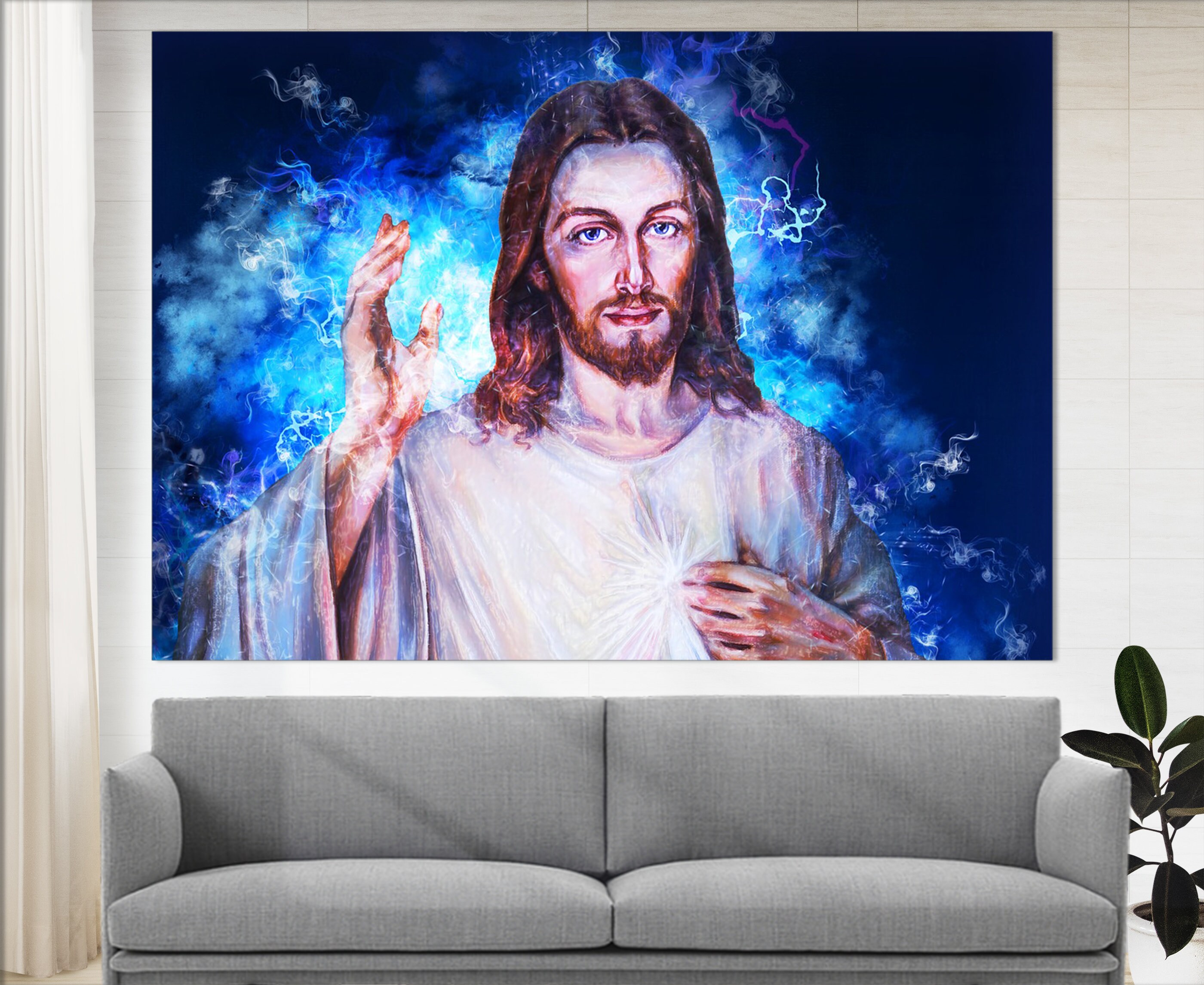 Jesus Canvas Print Bedroom Wall Art Nursery Wall Decor | Etsy
