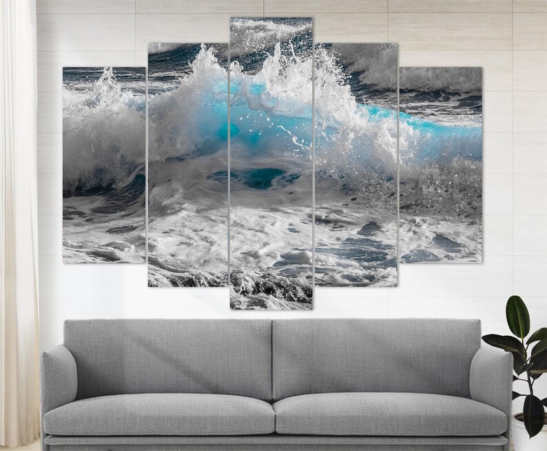 Sea Waves Canvas Print Abstract Ocean Canvas Art Ocean Water - Etsy