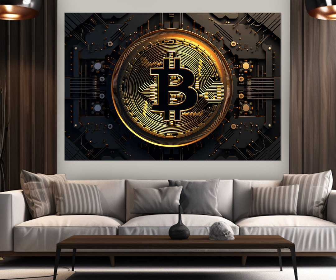Crypto Wall Art, Large Bitcoin Canvas Print, Crypto Trader Gift, Crypto ...