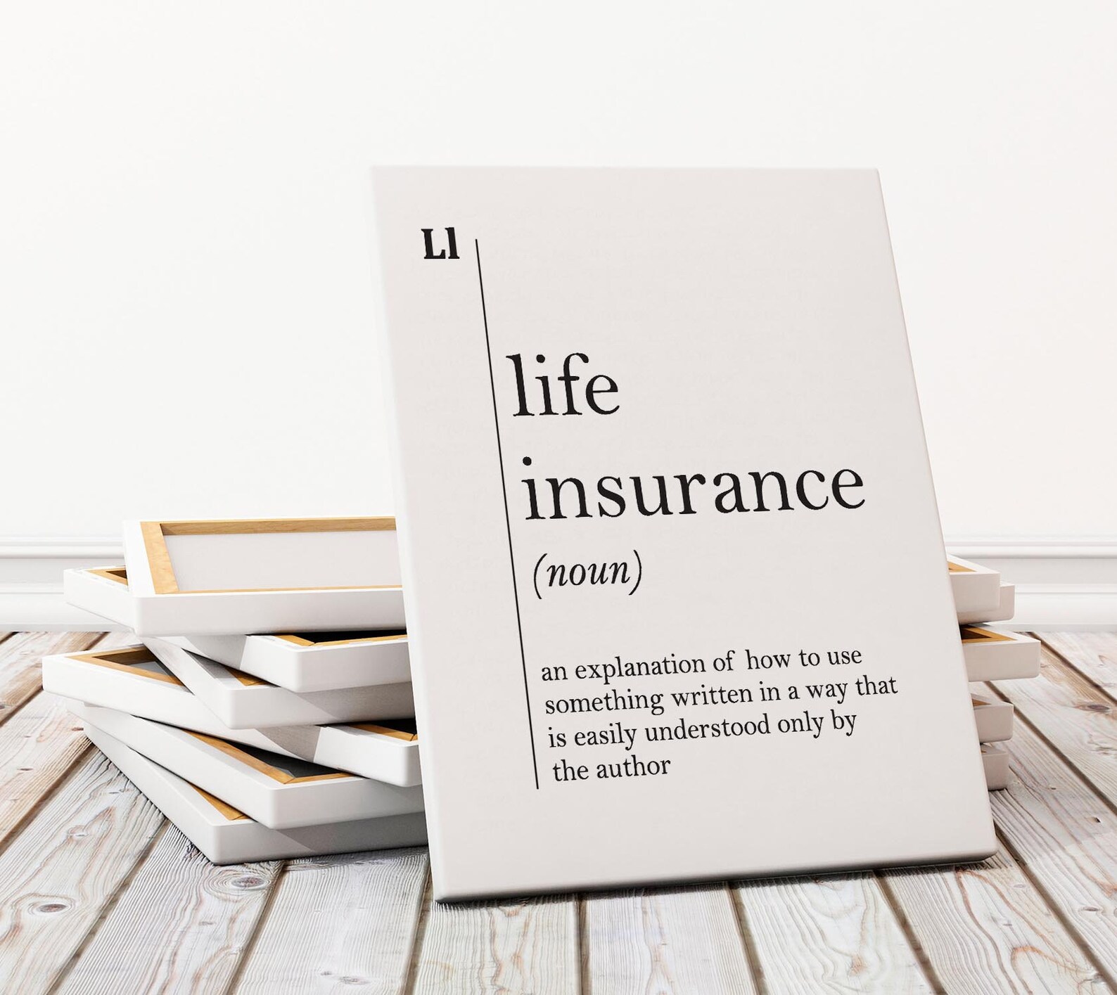 Life Insurance Definition Canvas Print Insurance Agent Gift - Etsy