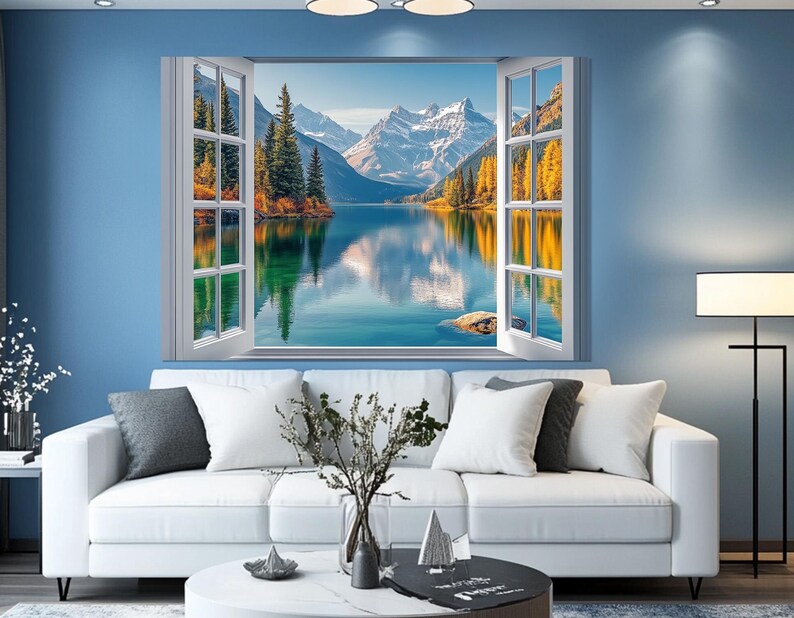 Open Window With the Banff National Park View Canvas Print, Alberta ...