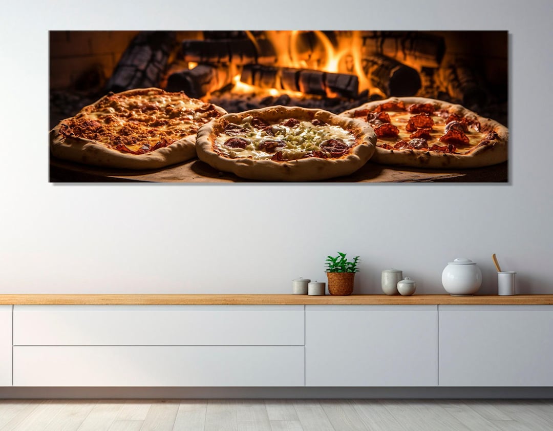 Large Pizza Canvas Print, Pizza Wall Art, Pizzeria Decor, Kitchen Wall ...