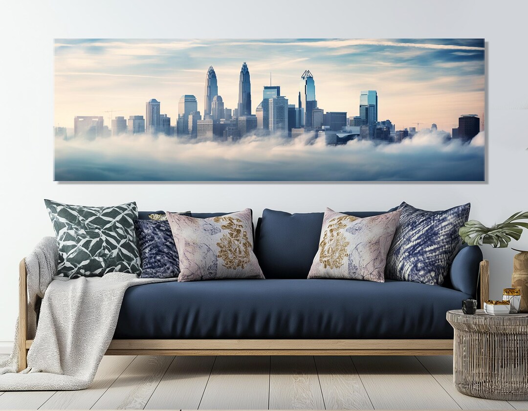 Misty Charlotte Painting Canvas Print, Abstract Charlotte Wall Art ...