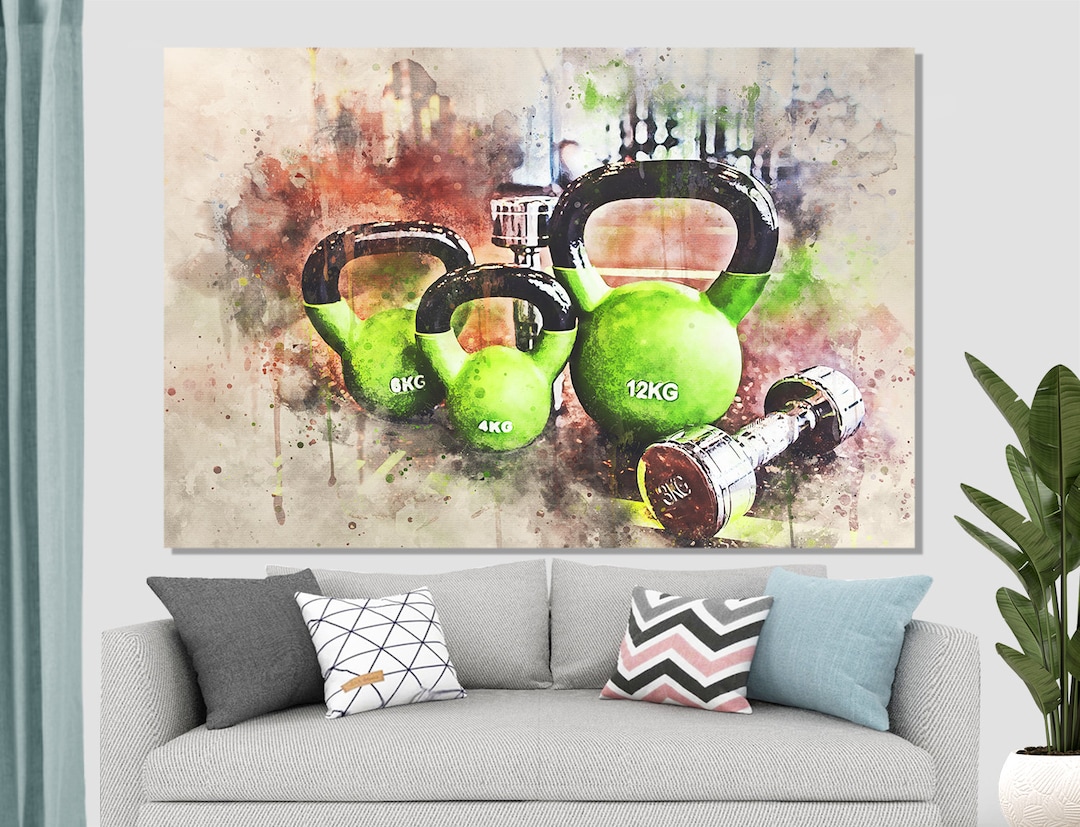 Fitness Wall Art, Workout Motivation Canvas Print, Gym Wall Decor ...