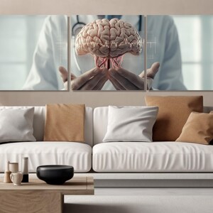 Human Brain Wall Art, Psychologist Gift, Psychologist Office Decor ...