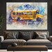 School Bus Canvas, Yellow Bus Poster, School Bus Painting, School Bus ...