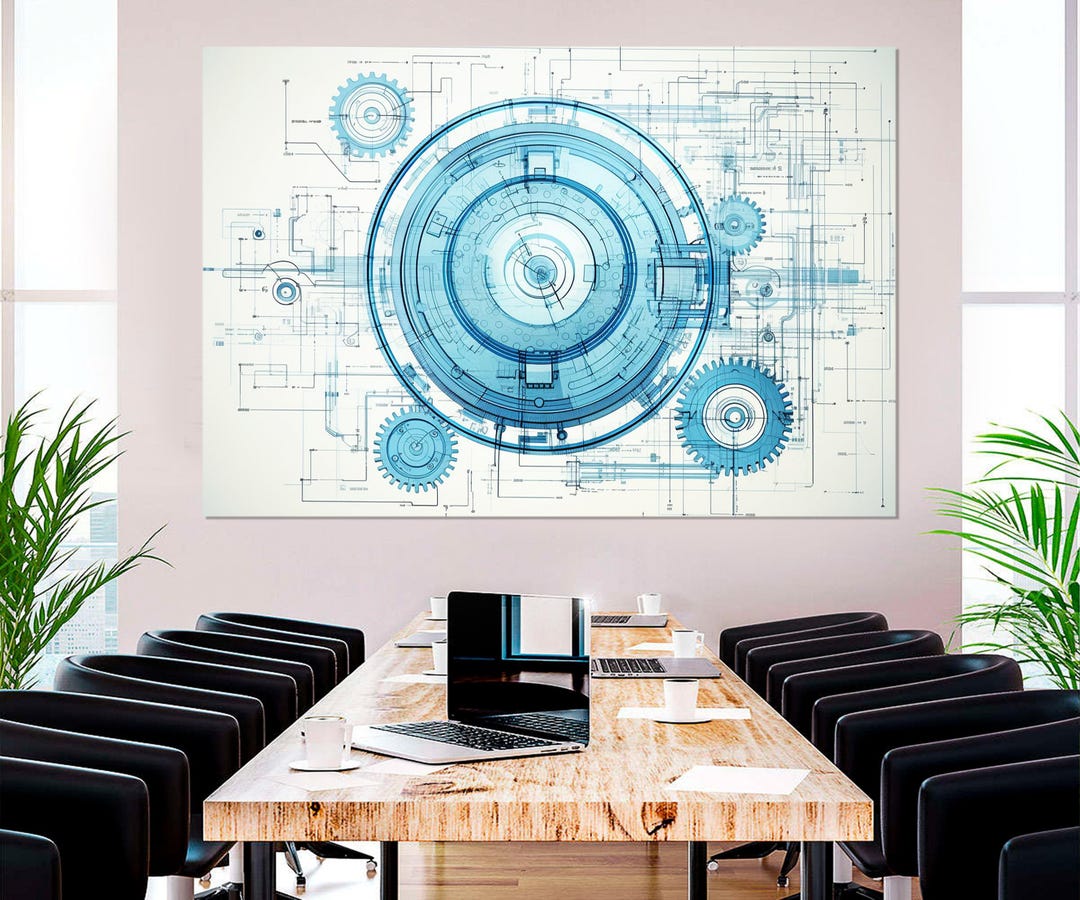 Engineering Wall Art, Engineer Gift, Engineering Drawing Canvas Print ...