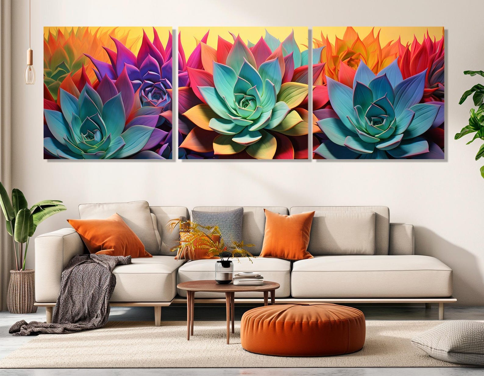 Colorful Agave Painting Canvas Print, Agave Wall Art, Cactus Canvas Art ...