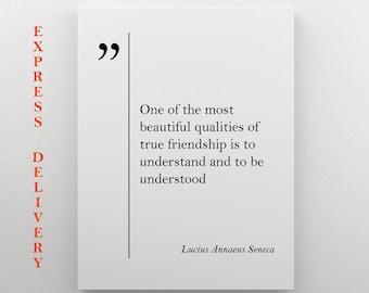 TRANSPARENT Lucius Annaeus Seneca Quote Friend Gift Friendship Print ...