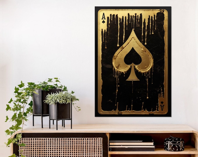 Ace of Spades Metal Wall Art, Bold Card-inspired Black and White Decor ...