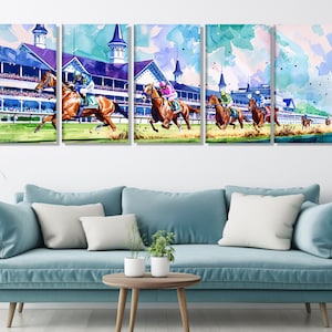 Abstract Horse Racing Wall Art, Horse Racing Canvas Print, Horse Racing ...