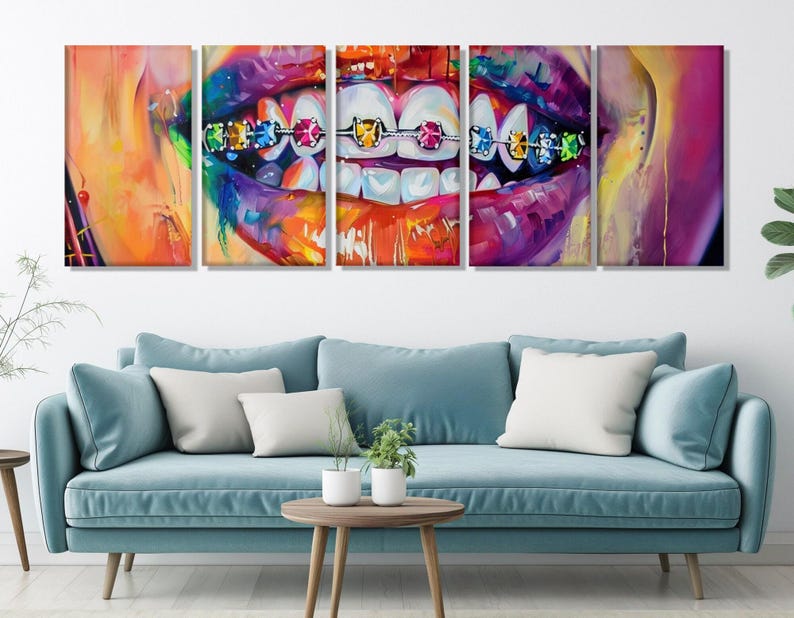 Abstract Braces Painting Canvas Print, Framed & Ready to Hang - Etsy