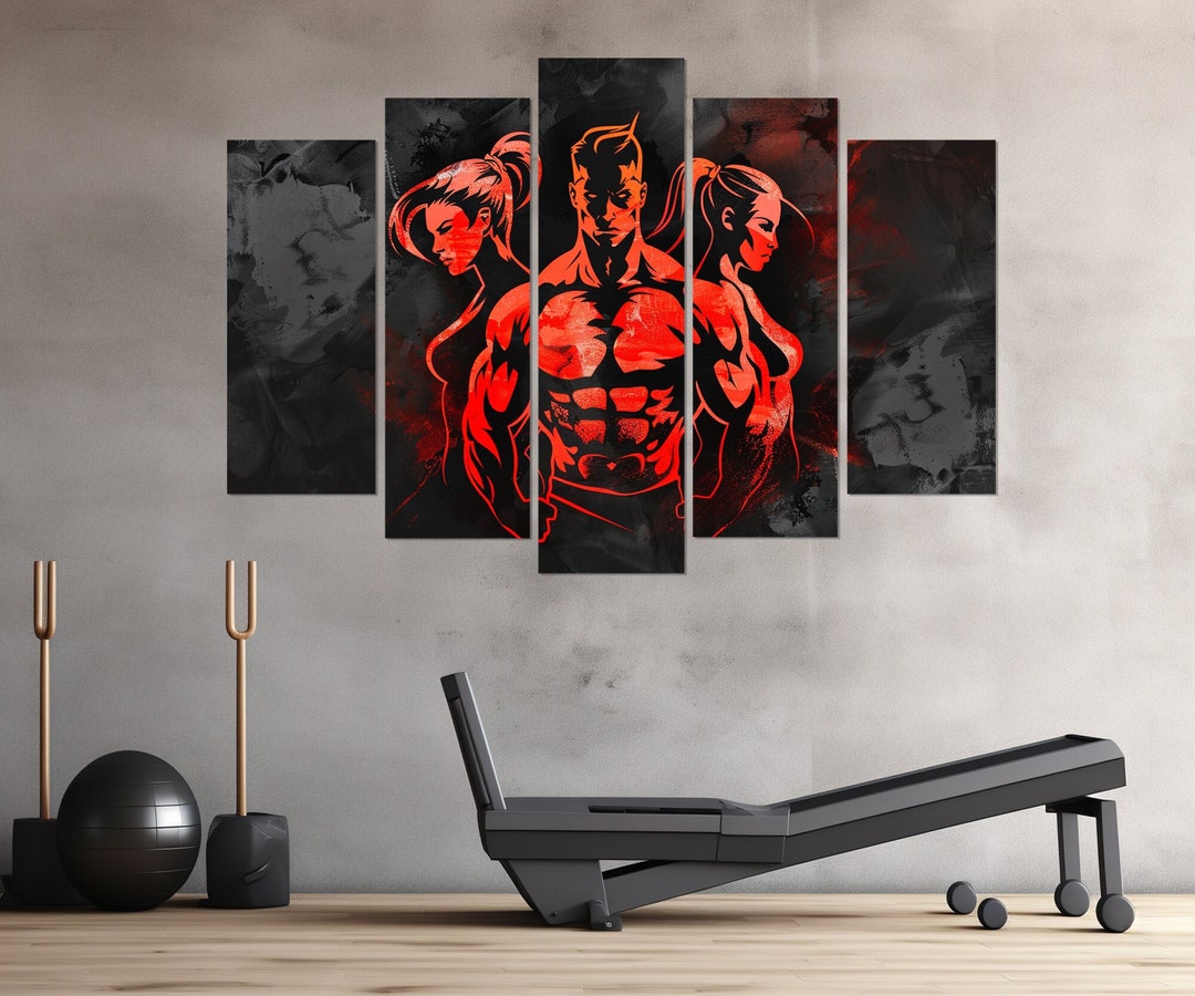 Fitness Wall Art, Modern Gym Wall Decor, Workout Canvas Print, Fitness ...