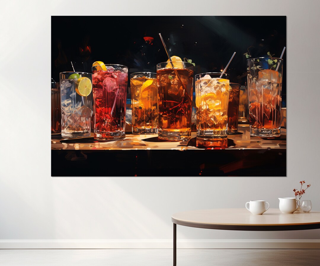 Cocktail Bar Wall Decor, Cocktails Canvas Print, Barman Gift - Etsy