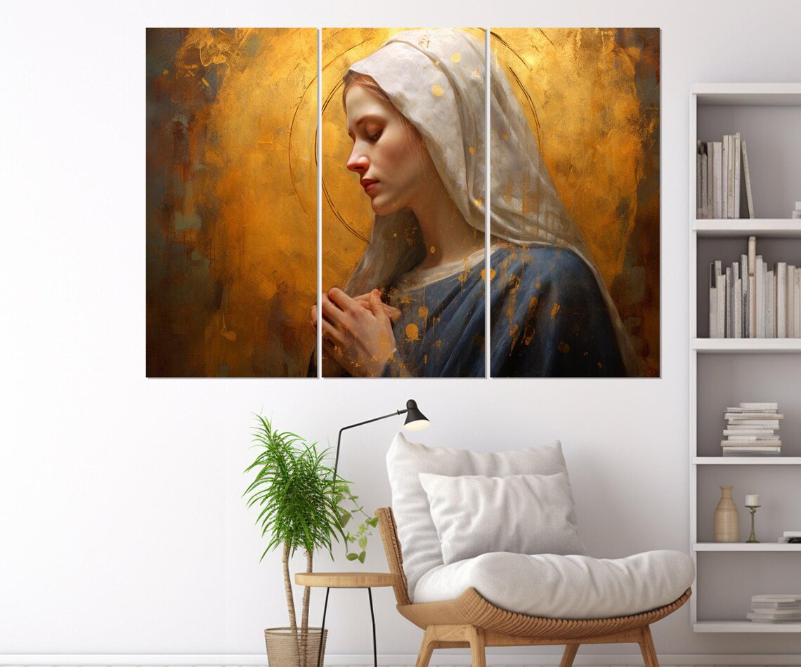 Mary the Blessed Virgin Canvas Print, Religious Wall Art, the Virgin ...