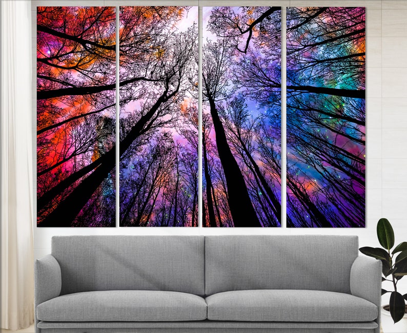 Forest Canvas Print Trees Canvas Art Colorful Forest Photo - Etsy