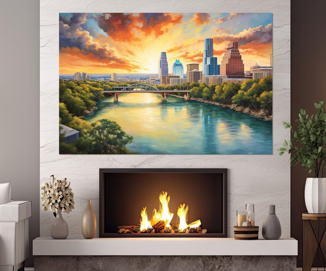 Abstract Austin Canvas Print, Austin Wall Art, Austin Bridge, Austin ...