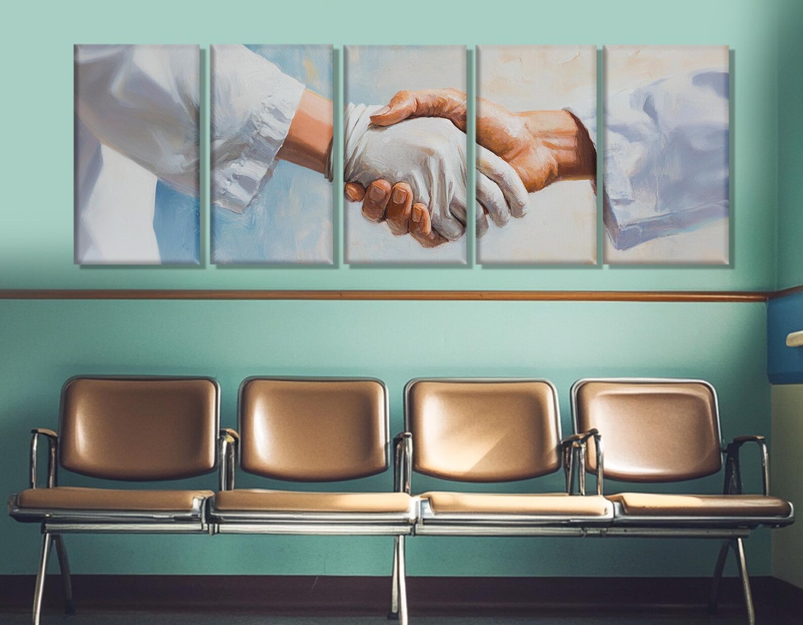 Doctors Handshake Painting Canvas Print, Hospital Wall Decor, Doctor ...