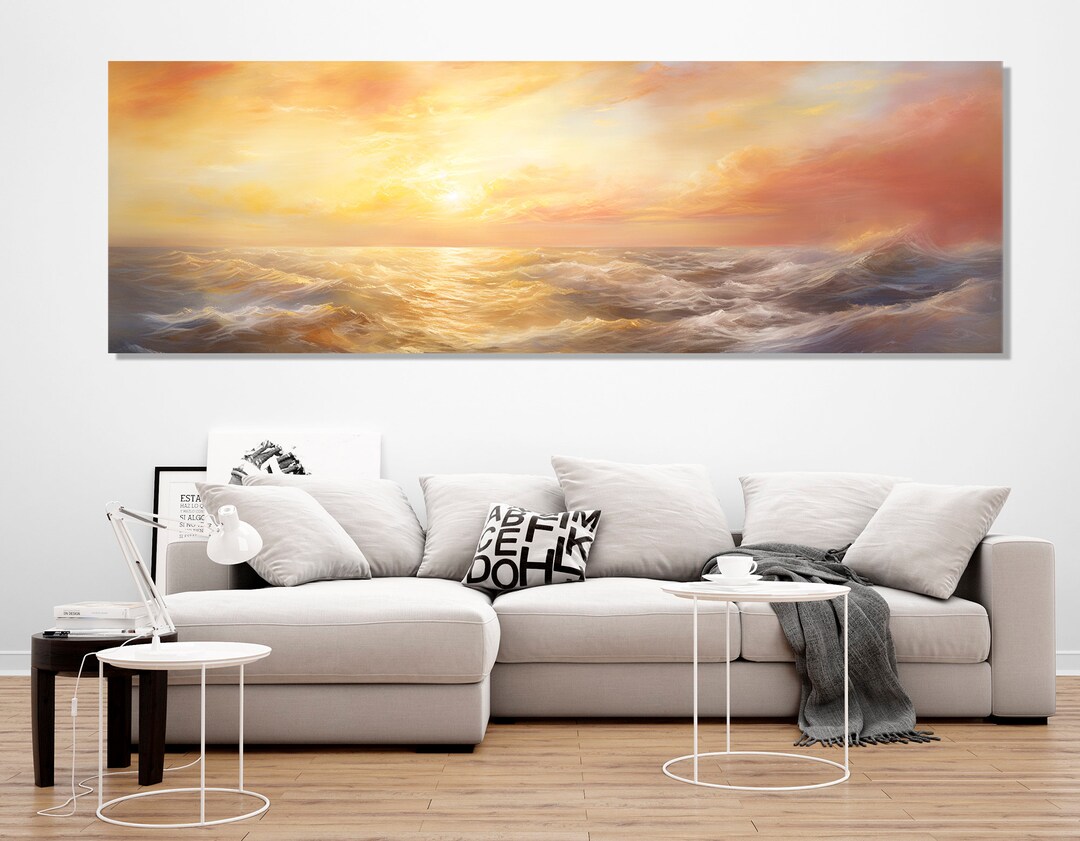 Beautiful Sunrise Over Ocean Canvas Print, Scenic Ocean Sunrise ...
